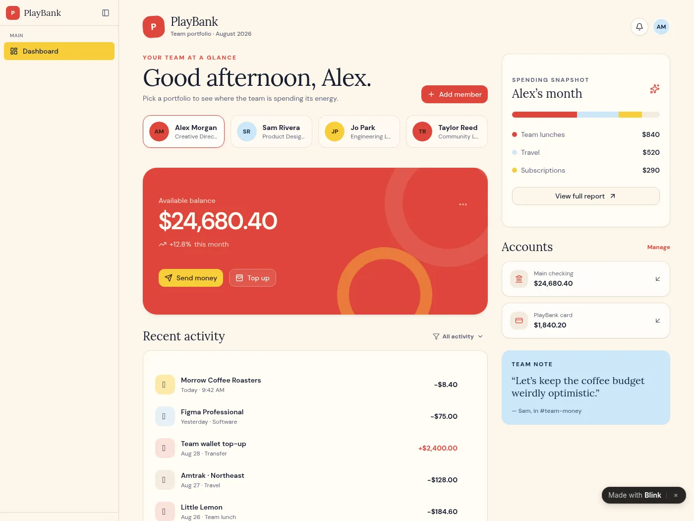 PlayBank Portfolio Site
