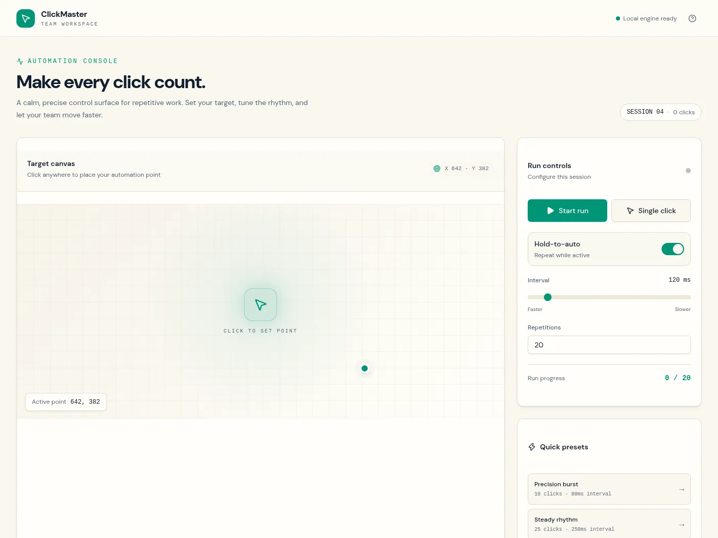 ClickMaster Web App