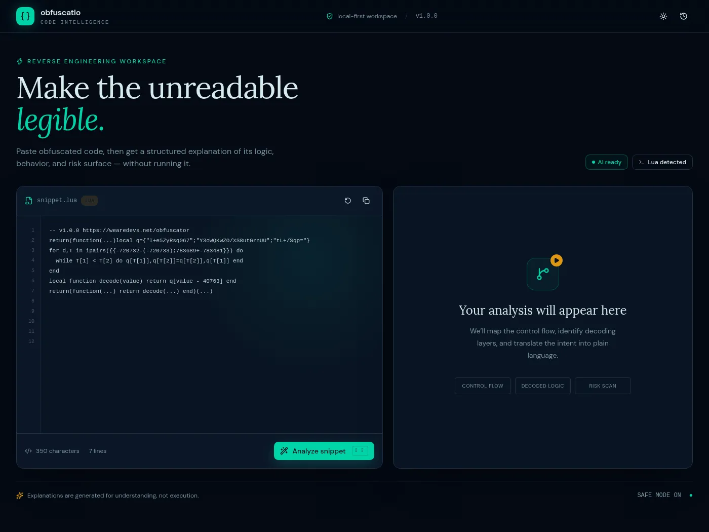 Obfuscation Analyzer App