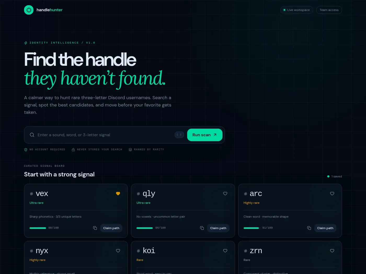 Rare Discord Handle Hunter