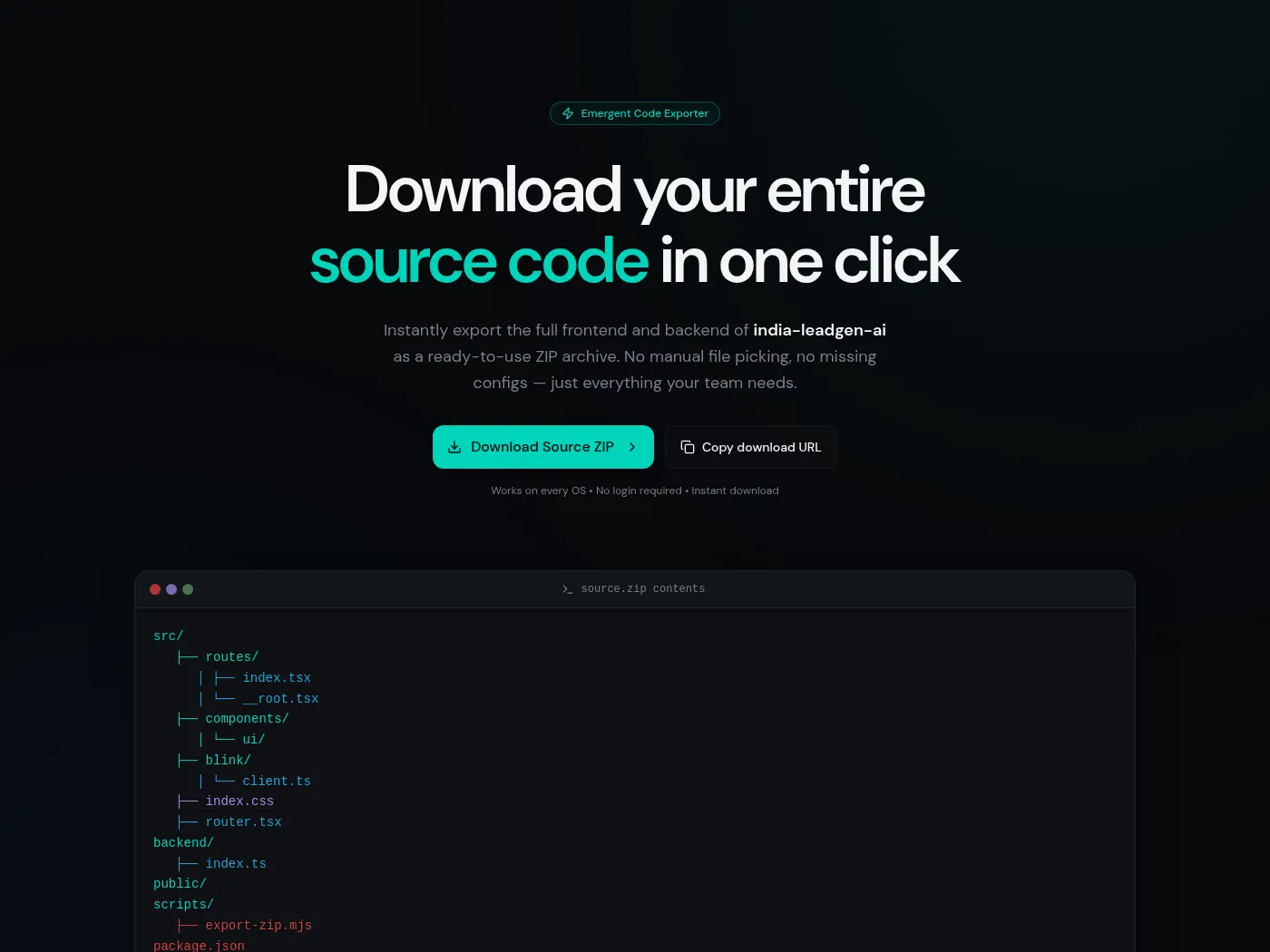 Emergent Code Exporter