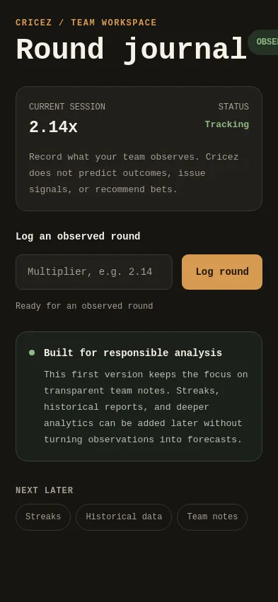 Cricez Tracker