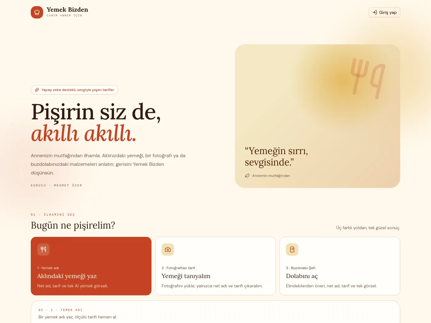 Yemek Bizden AI App