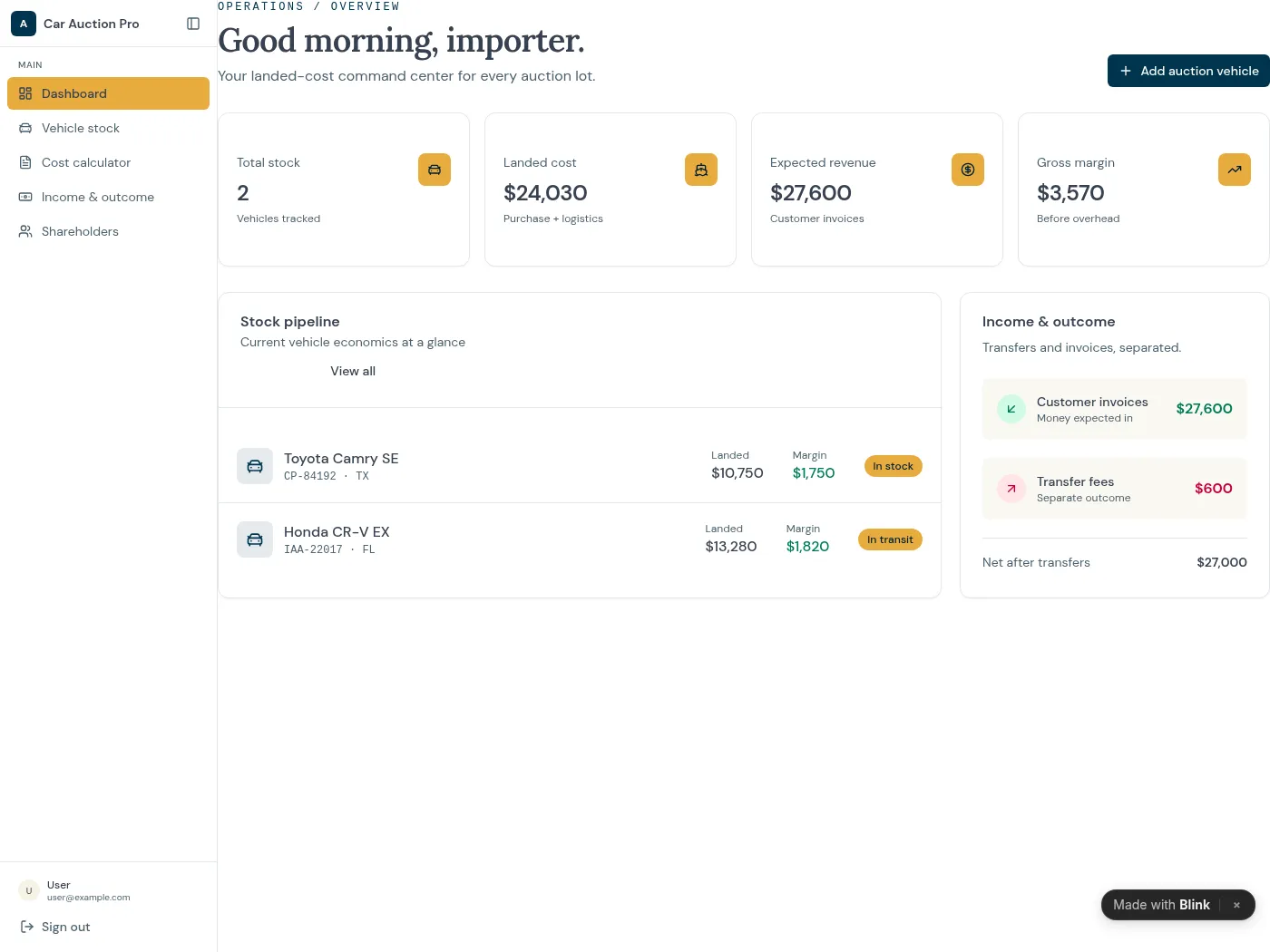Car Auction Pro Manager