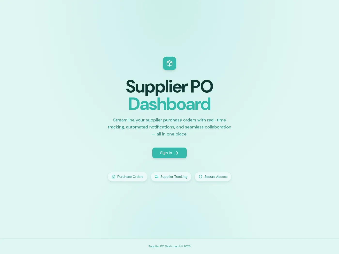 Supplier PO Dashboard