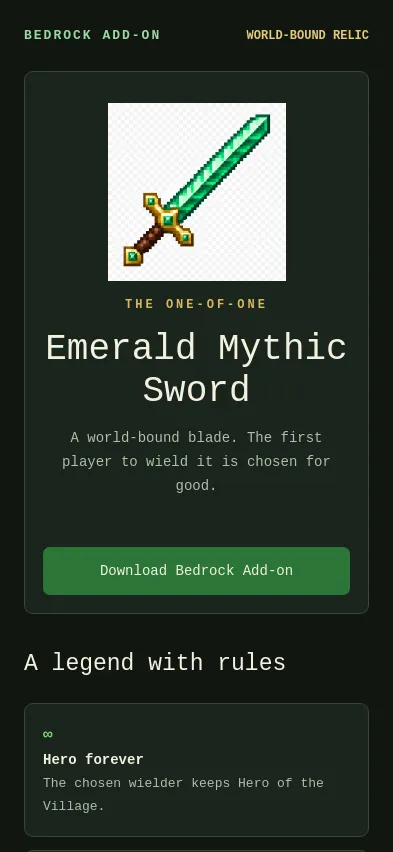 Emerald Mythic Sword Mod