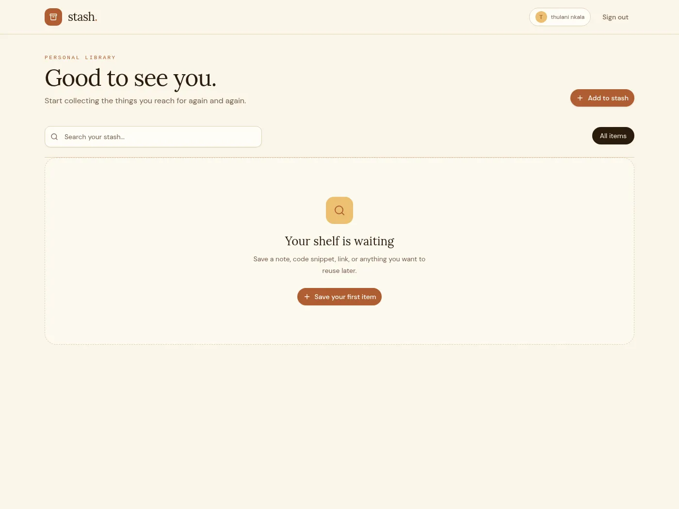 Data Stash App
