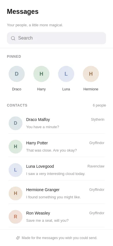 OwlChar: Magic Messages