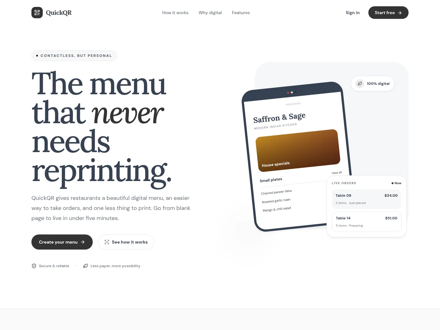 QuickQR Digital Menu Platform