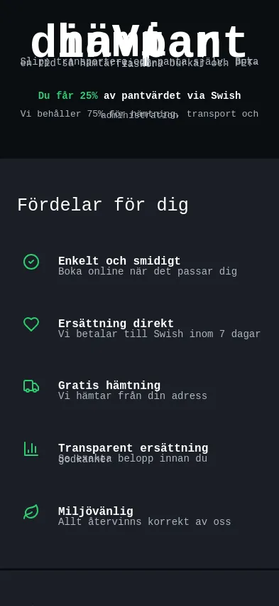 PantHämtarna Mobilapp