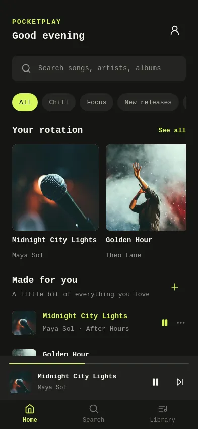 PocketPlay Music App