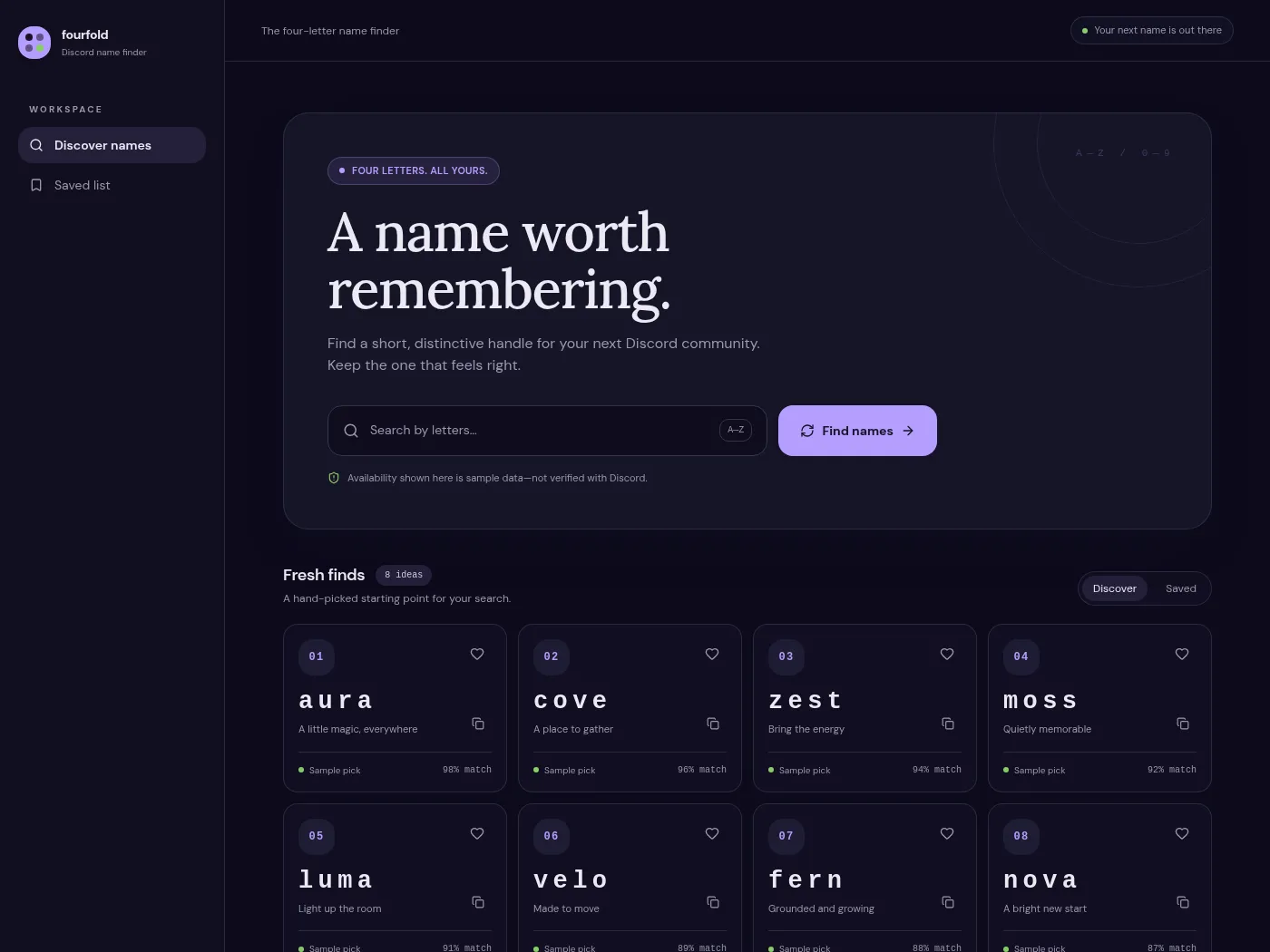 Rare Discord Name Finder