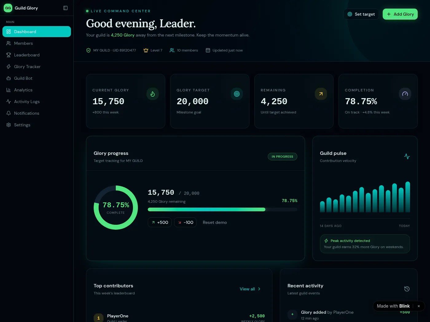 Guild Glory Manager