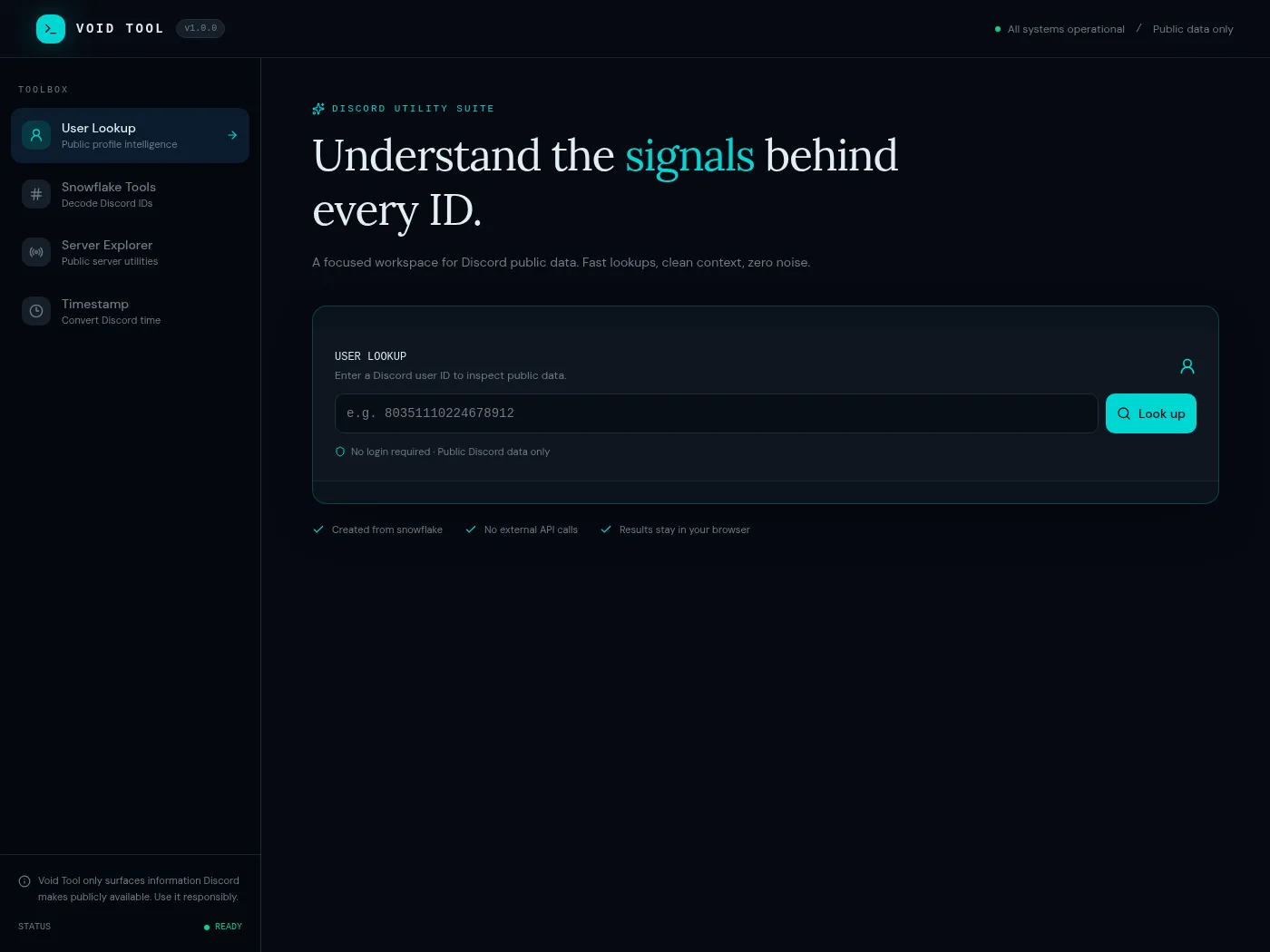 Void Tool Dashboard