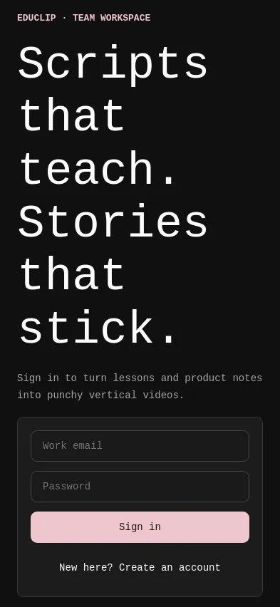 EduClip Script Genie