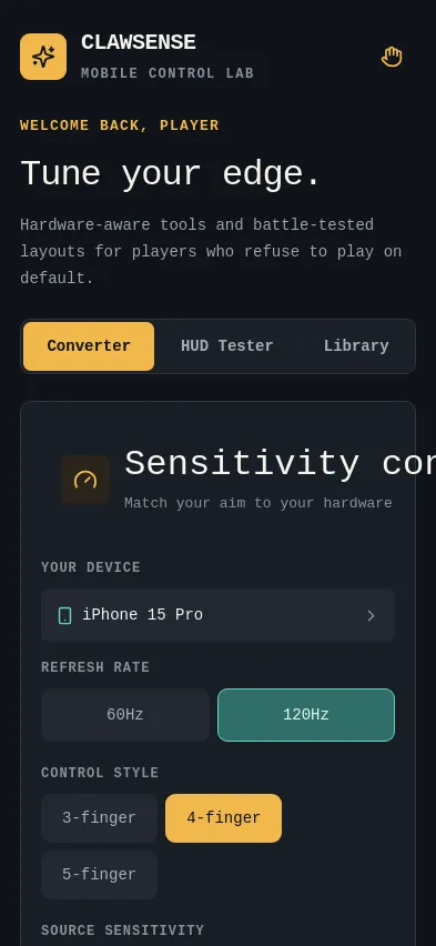 ClawSense Mobile Hub