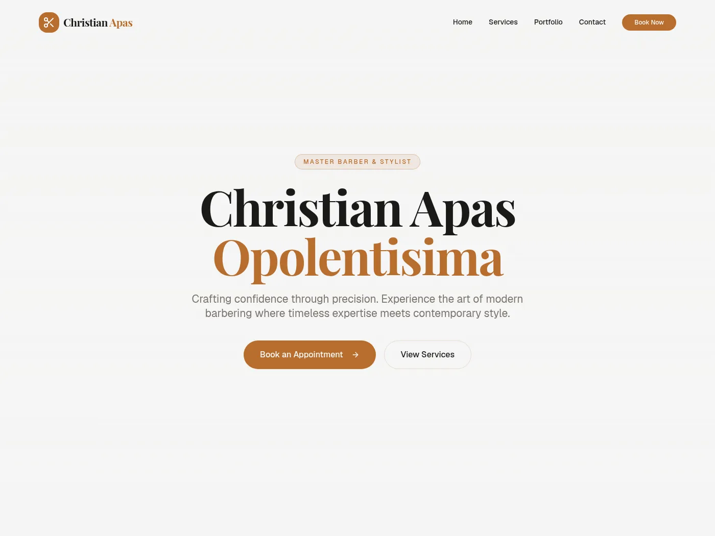 Christian Apas Barber Website