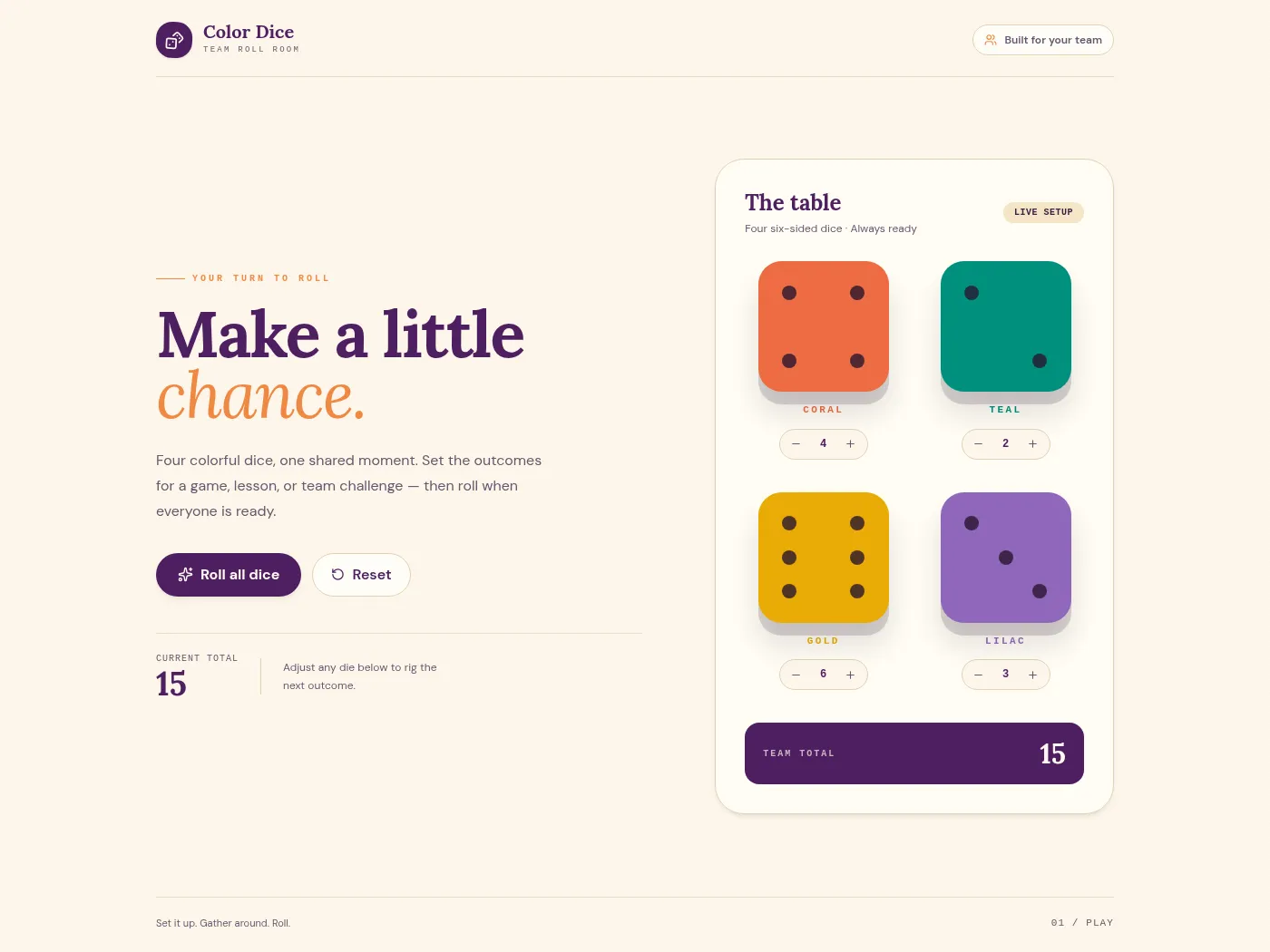 Color Dice Simulator