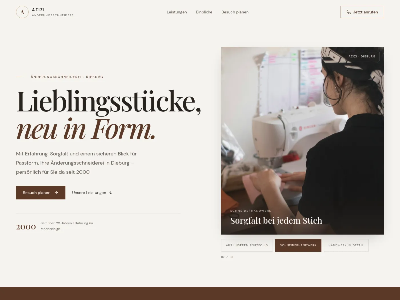 Azizi Tailor Website