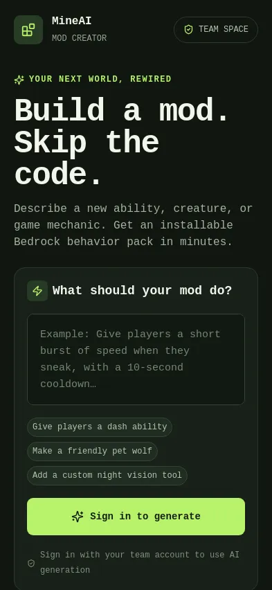 MineAI Mod Creator