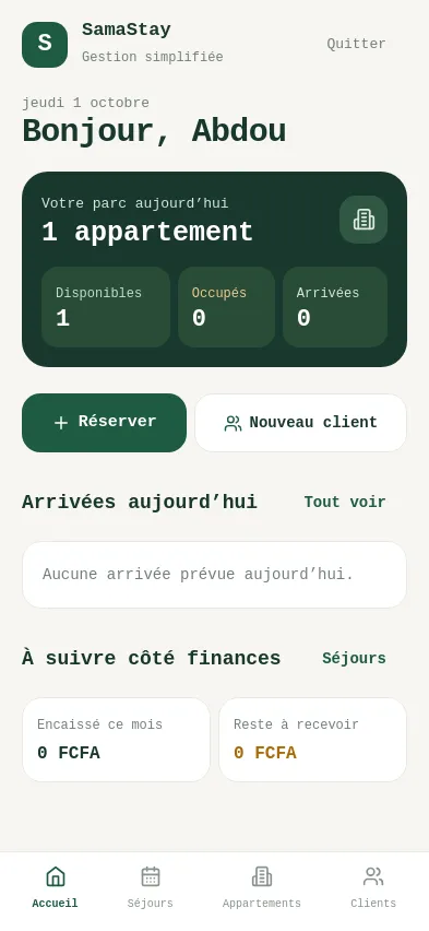 SamaStay Mobile Manager