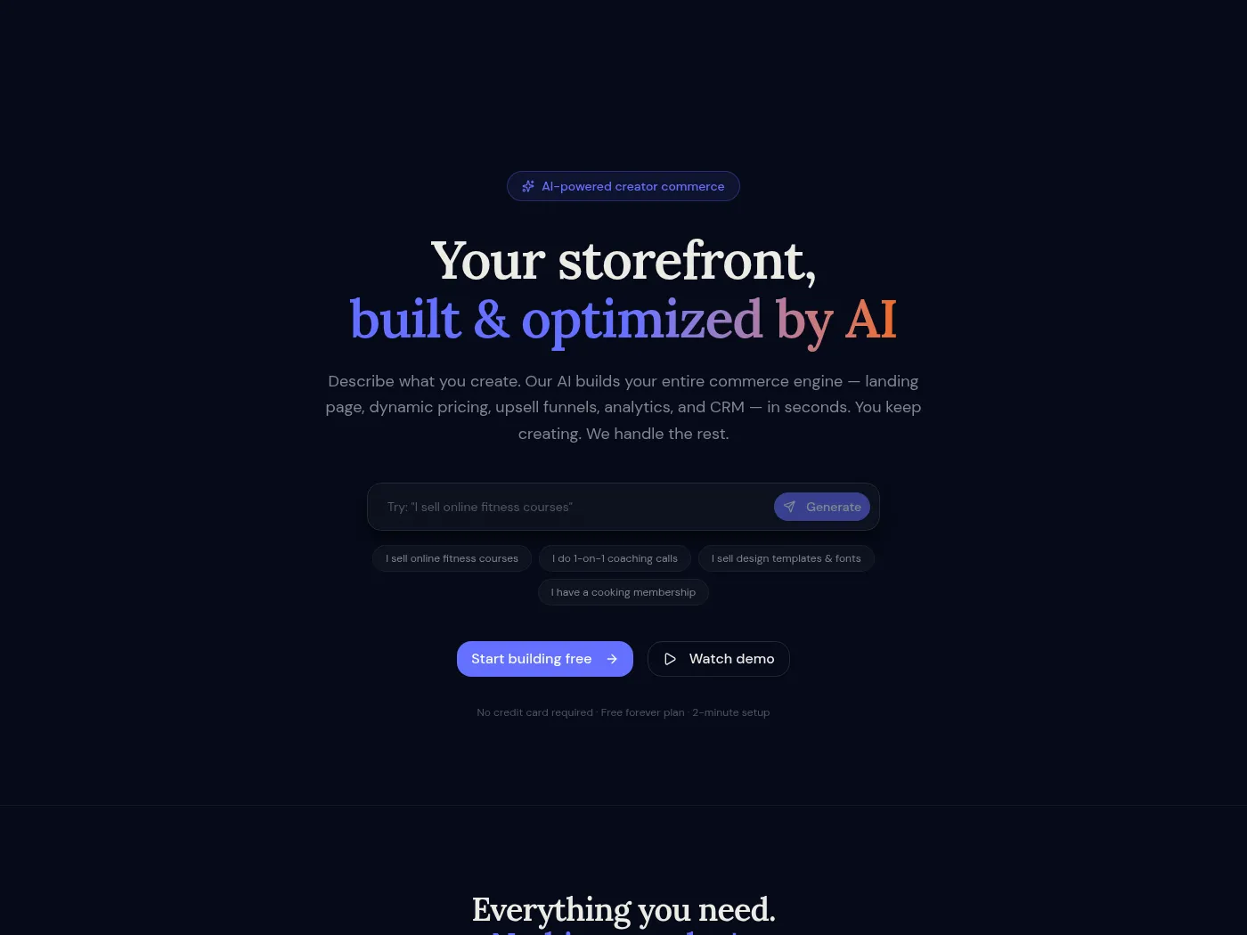 CreatorAI Commerce Suite