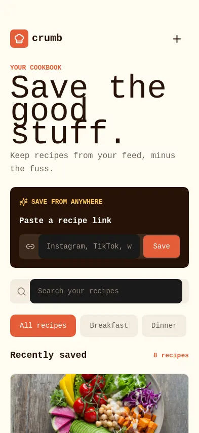 Recipe Saver Android App