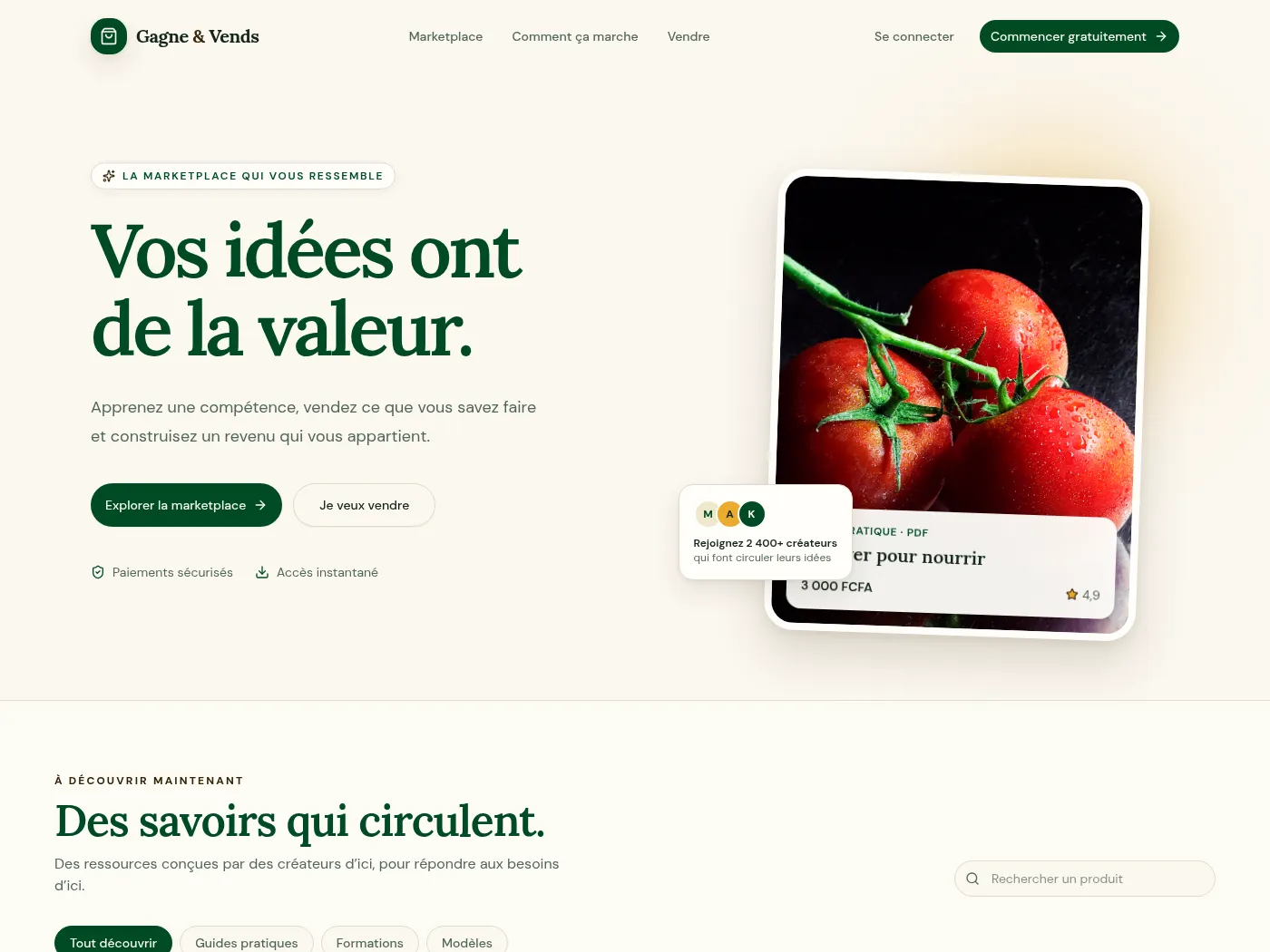 Gagne & Vends Platform