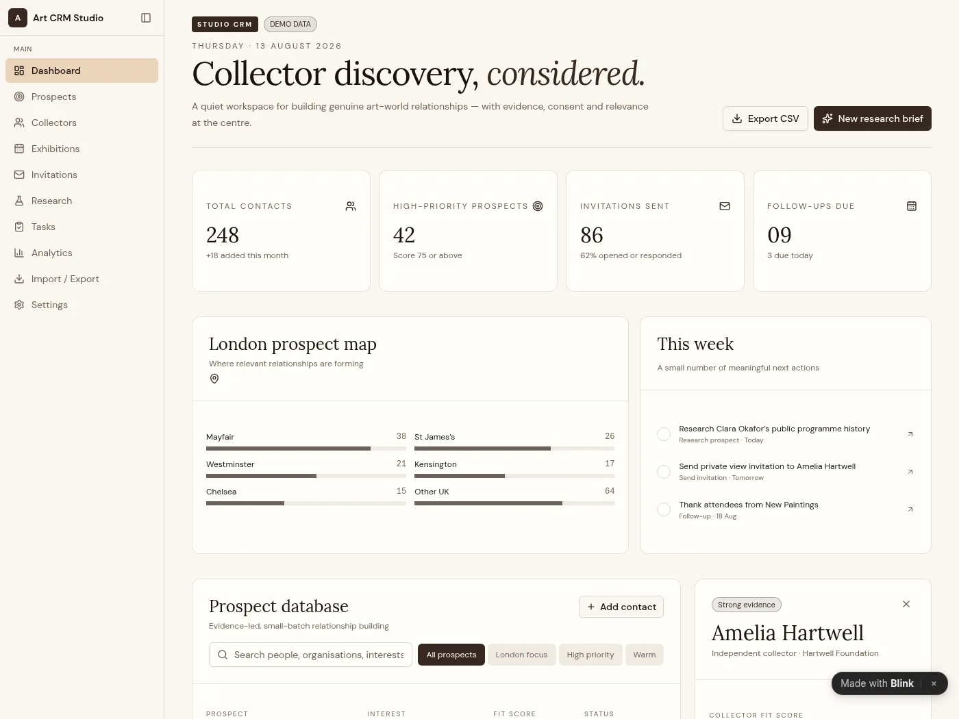 Art Collector CRM Studio