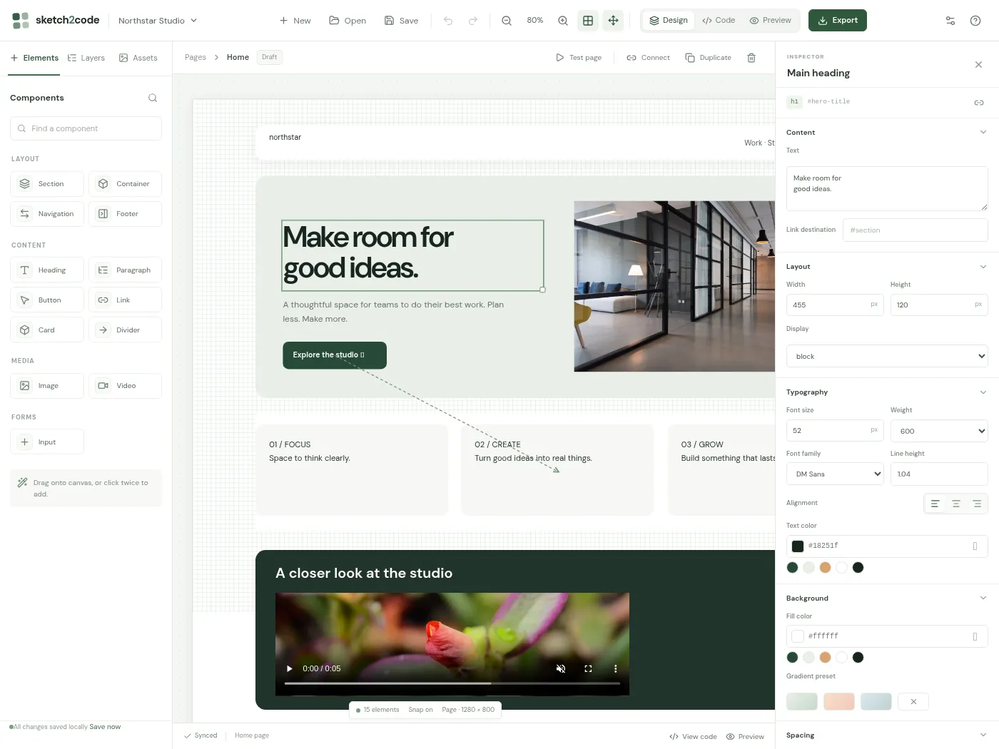 Sketch2Code Visual Builder