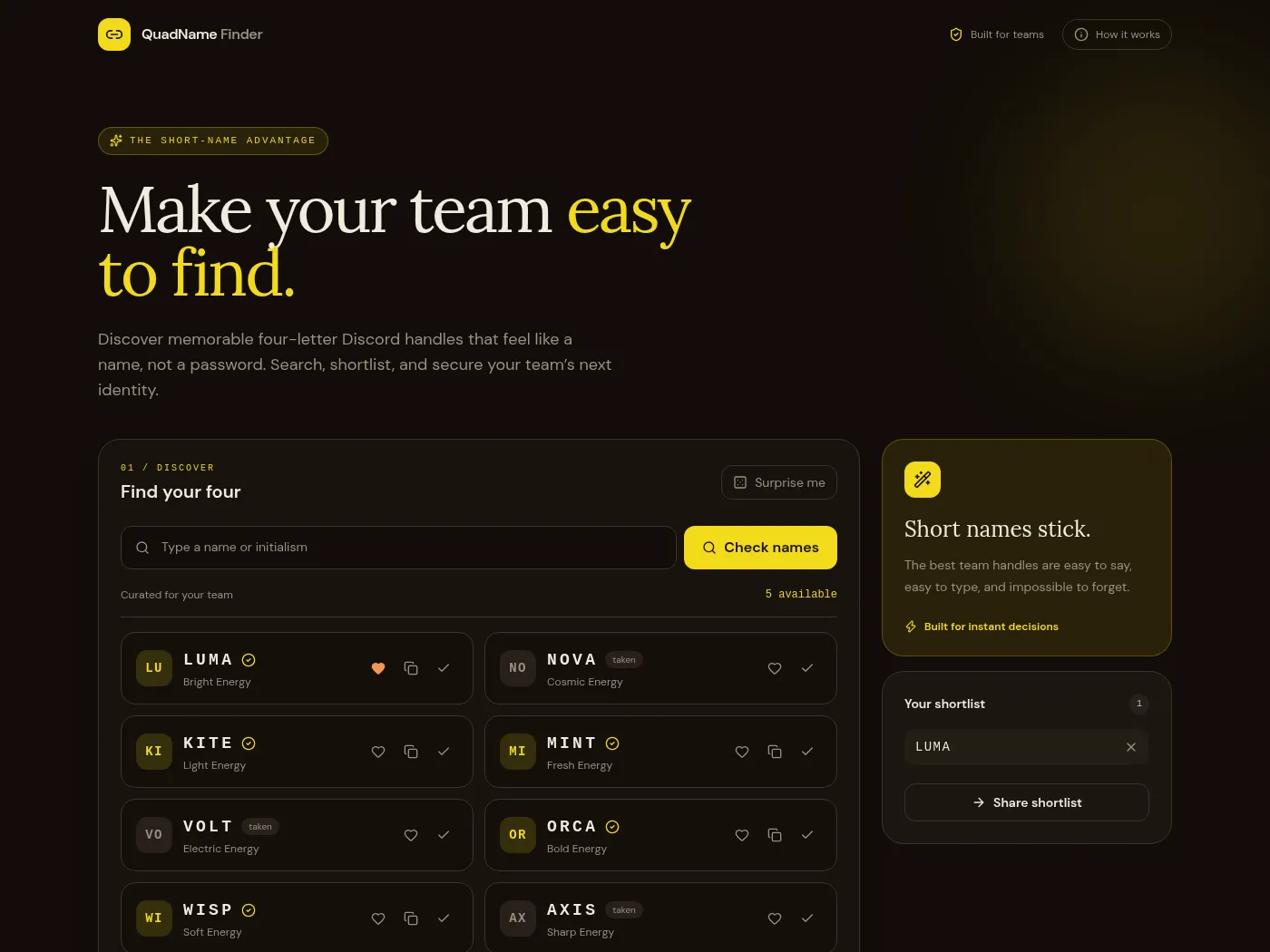 QuadName Finder