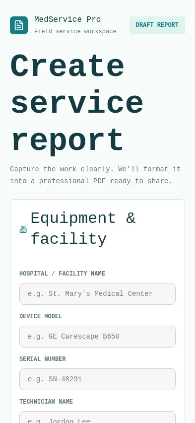 MedService Report Mobile