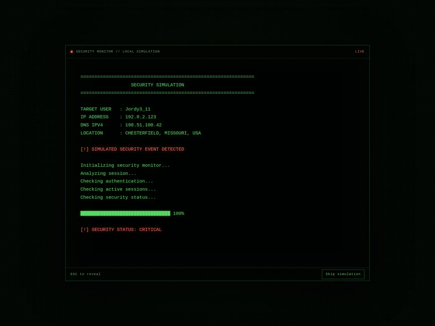 Security Prank Simulator