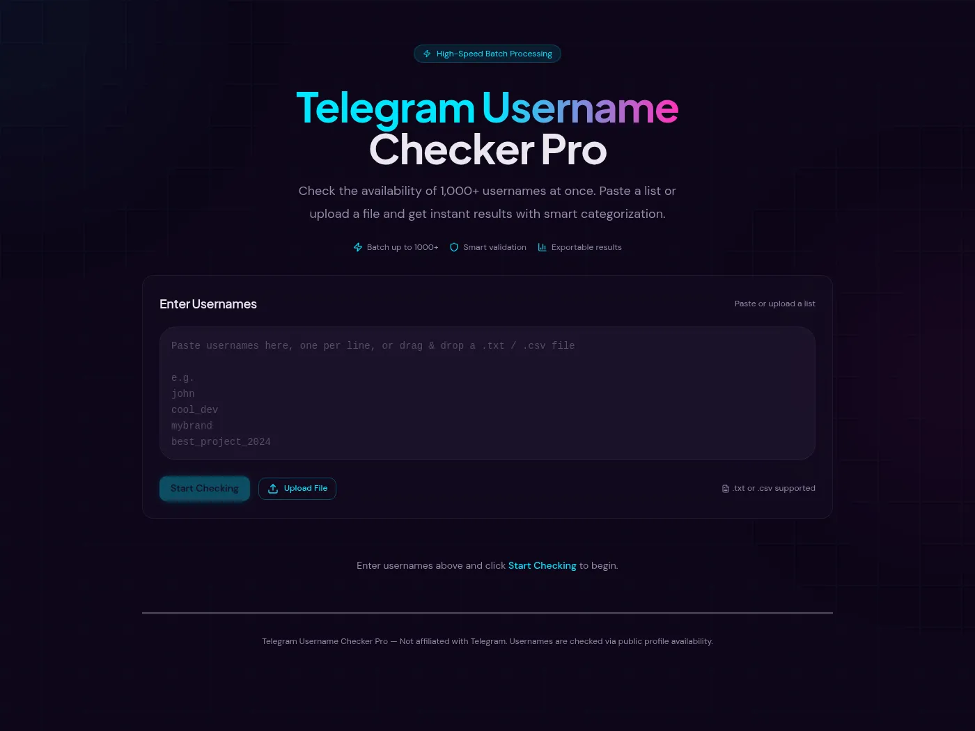 Telegram Username Checker Pro