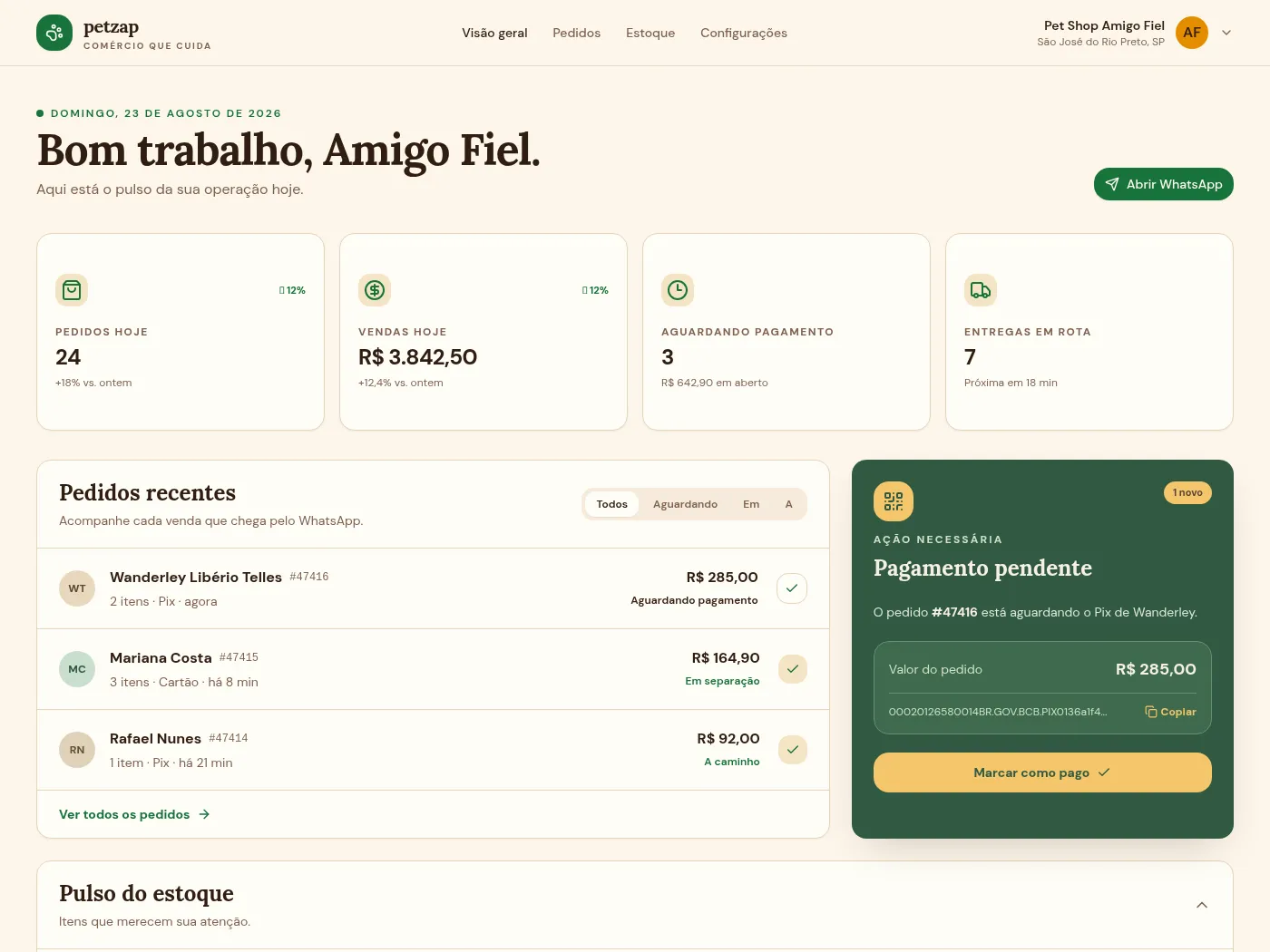 WhatsApp Pet Commerce Suite