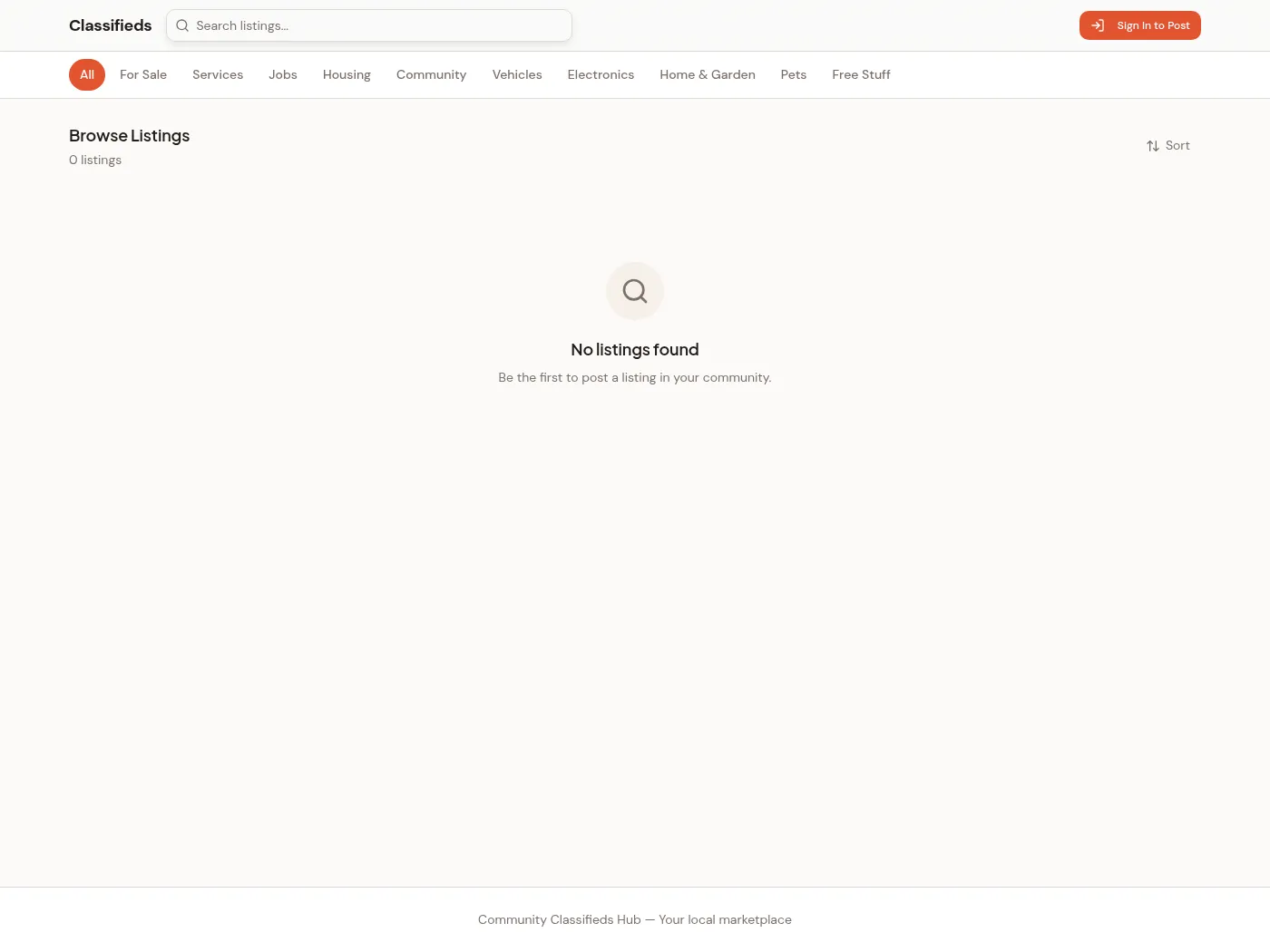 Community Classifieds Hub
