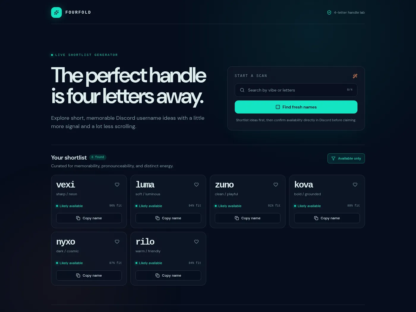 Unused Discord Name Finder