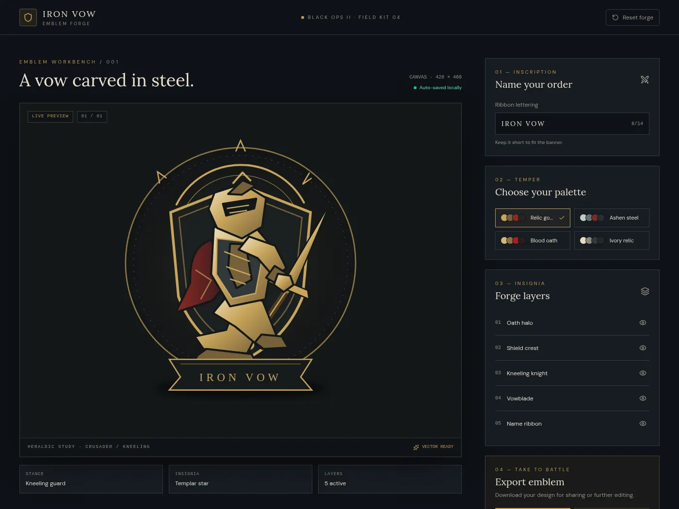Crusader Emblem Creator