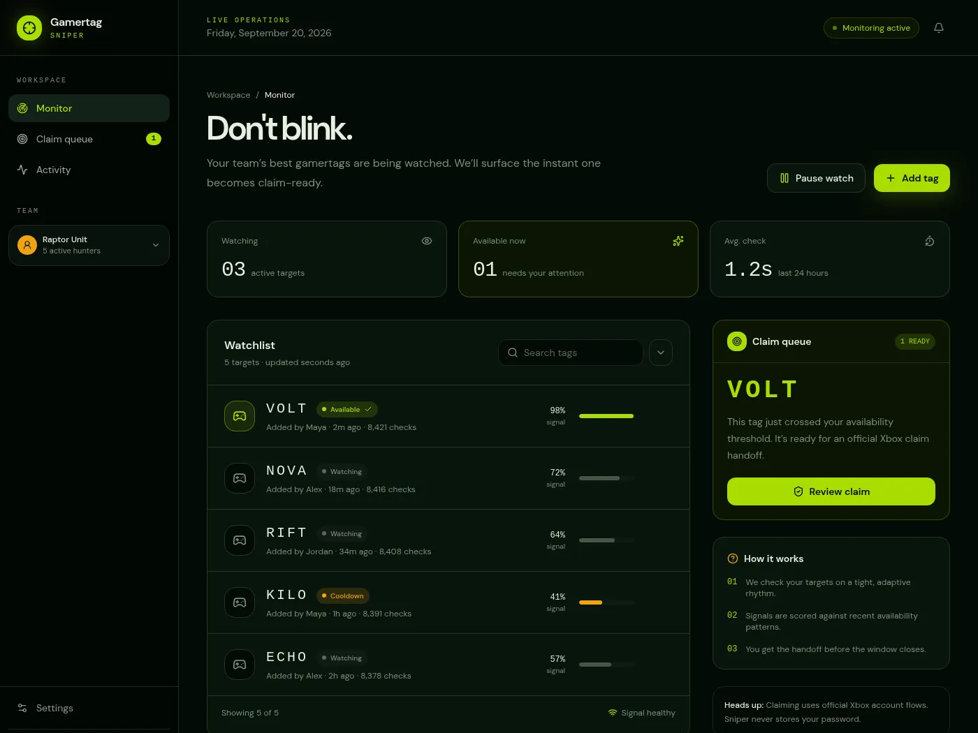 Gamertag Sniper