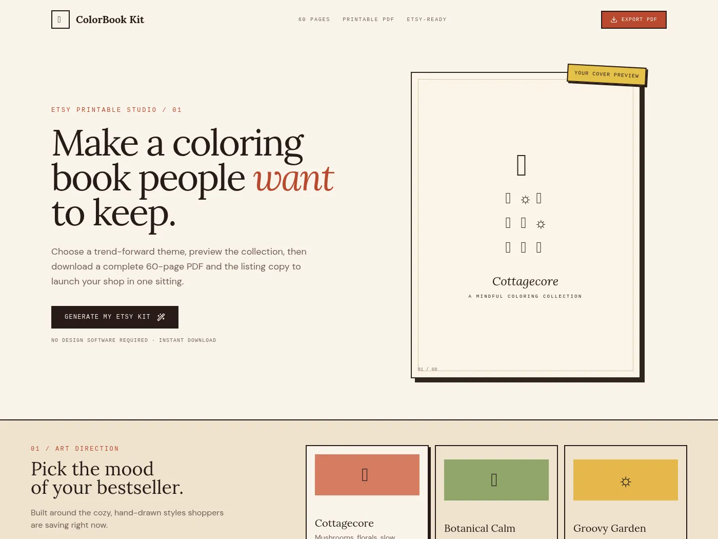 ColorBook Etsy Kit