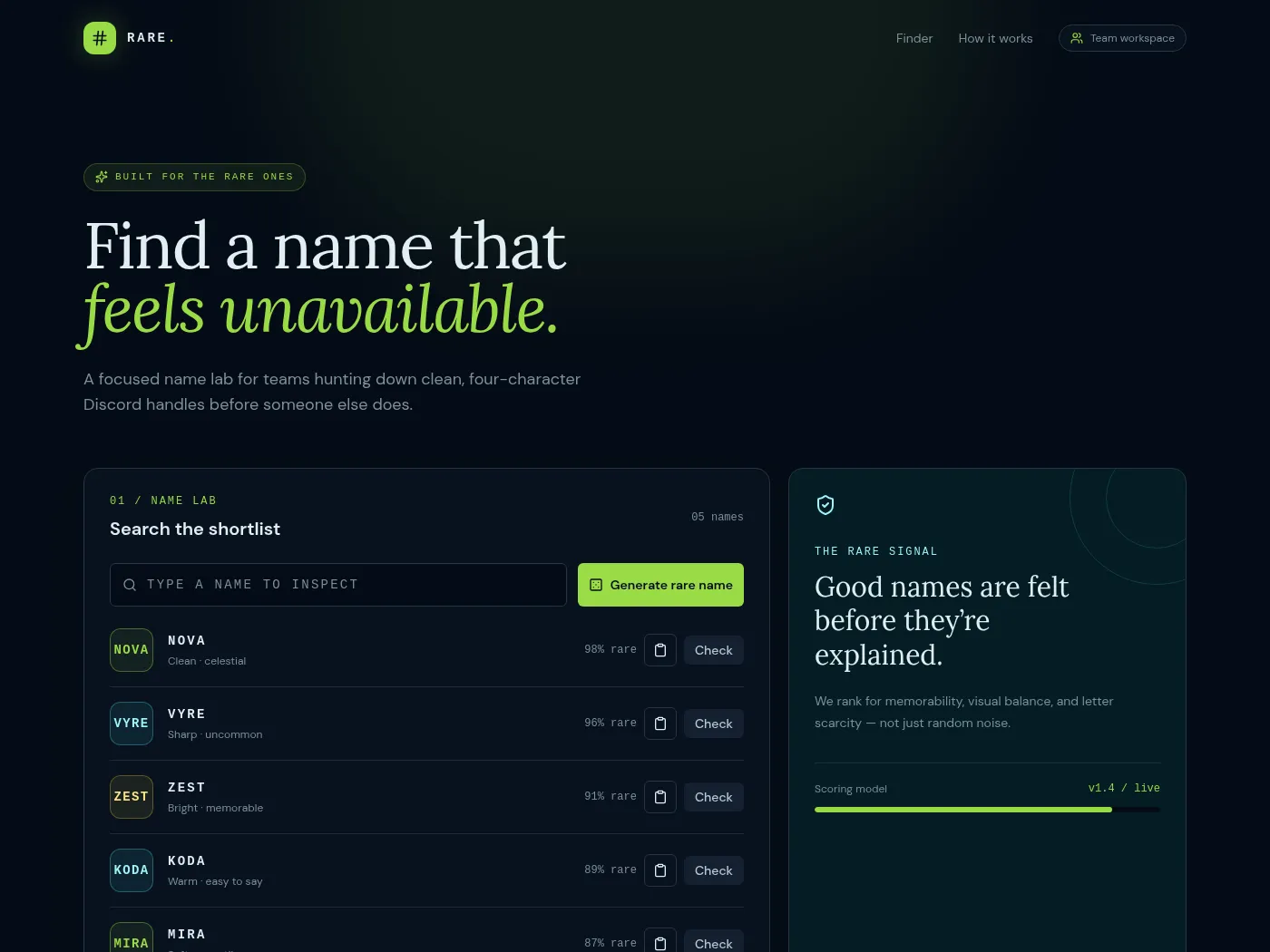 Rare Discord Name Finder