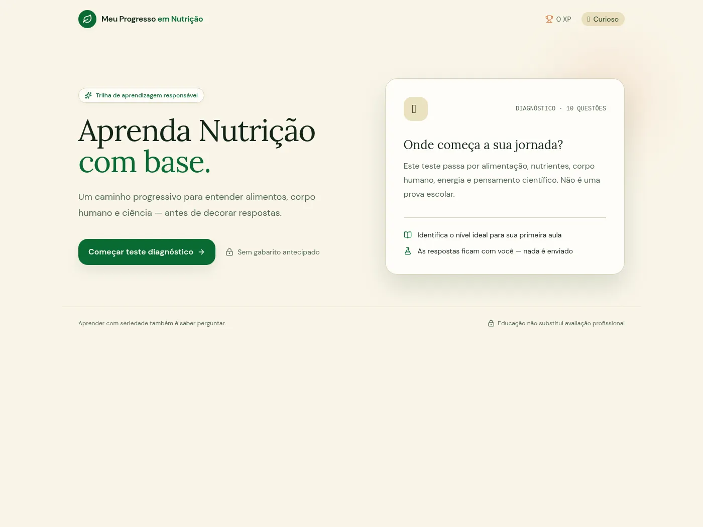 Meu Progresso em Nutrição