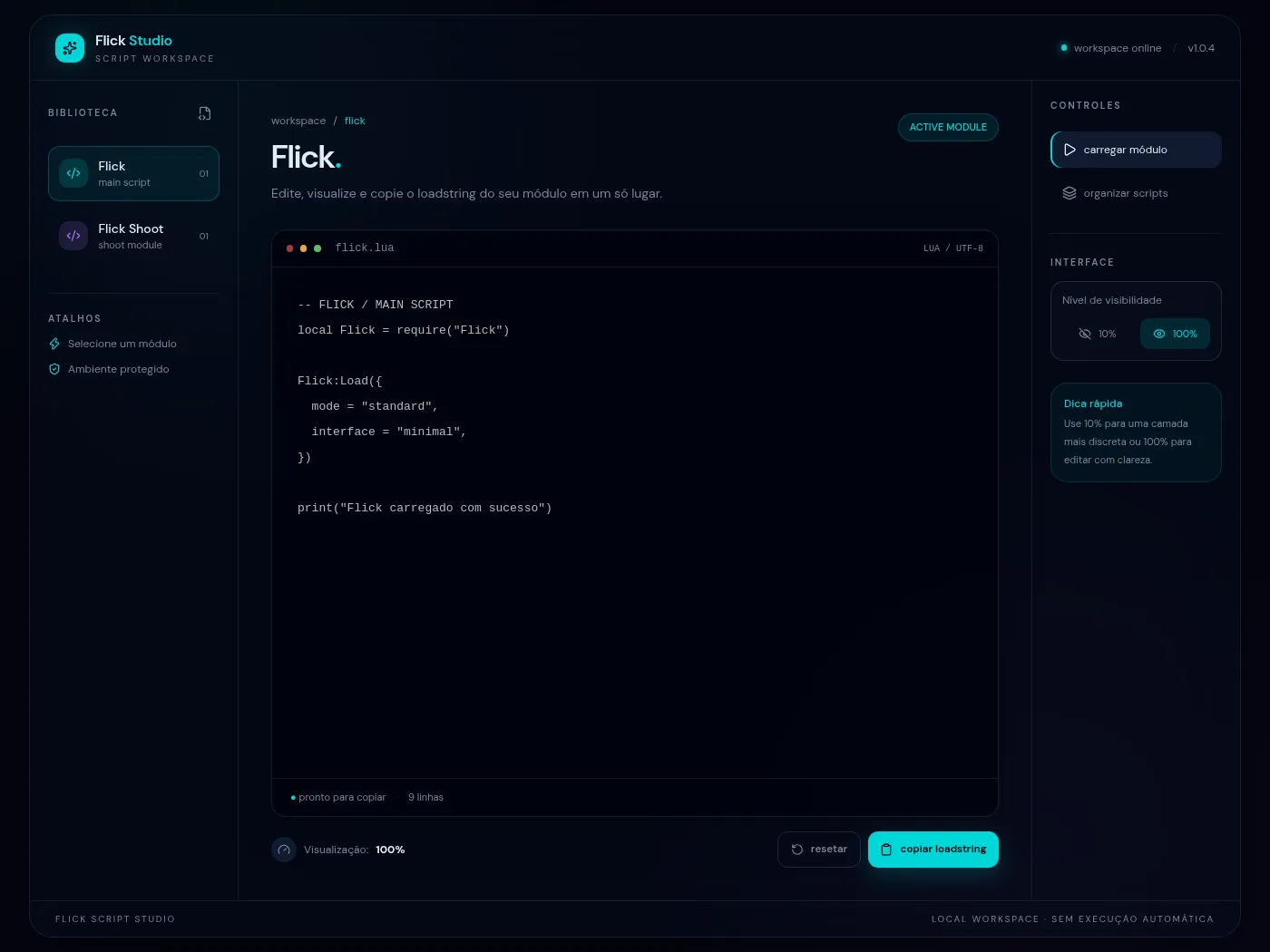Flick Script Dashboard