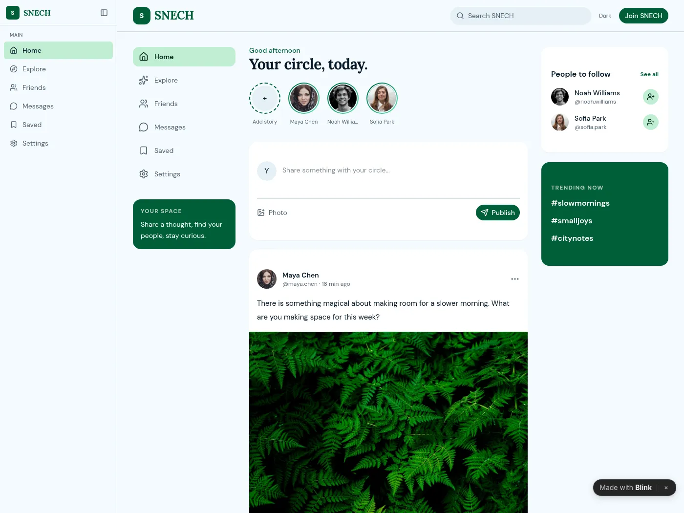 SNECH Social Platform