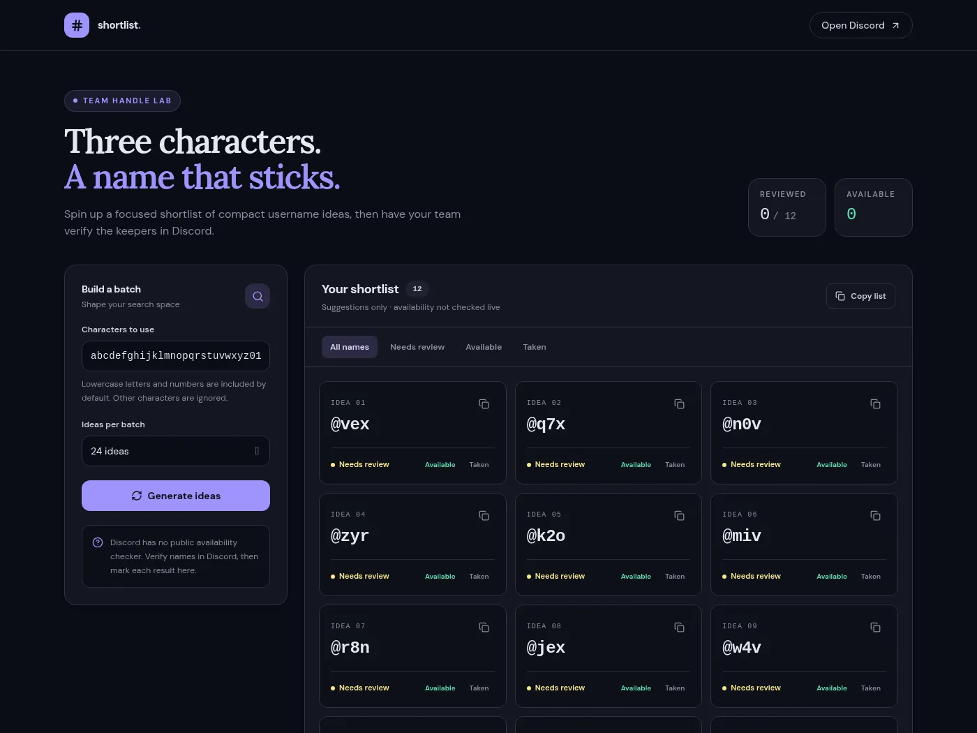 Discord Handle Finder