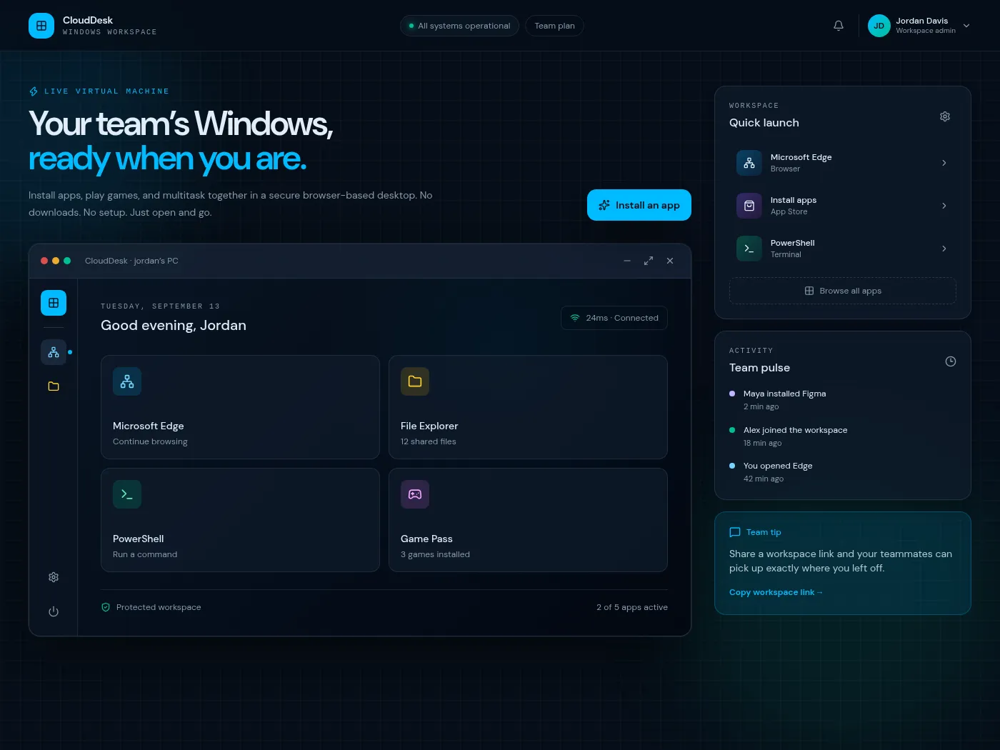 Web Windows Workspace