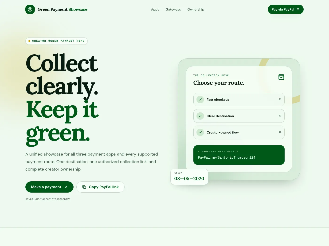 Green Payment Showcase