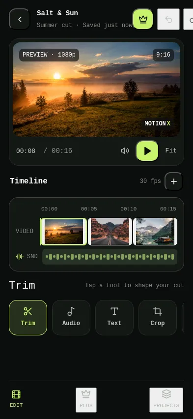MotionX Editor