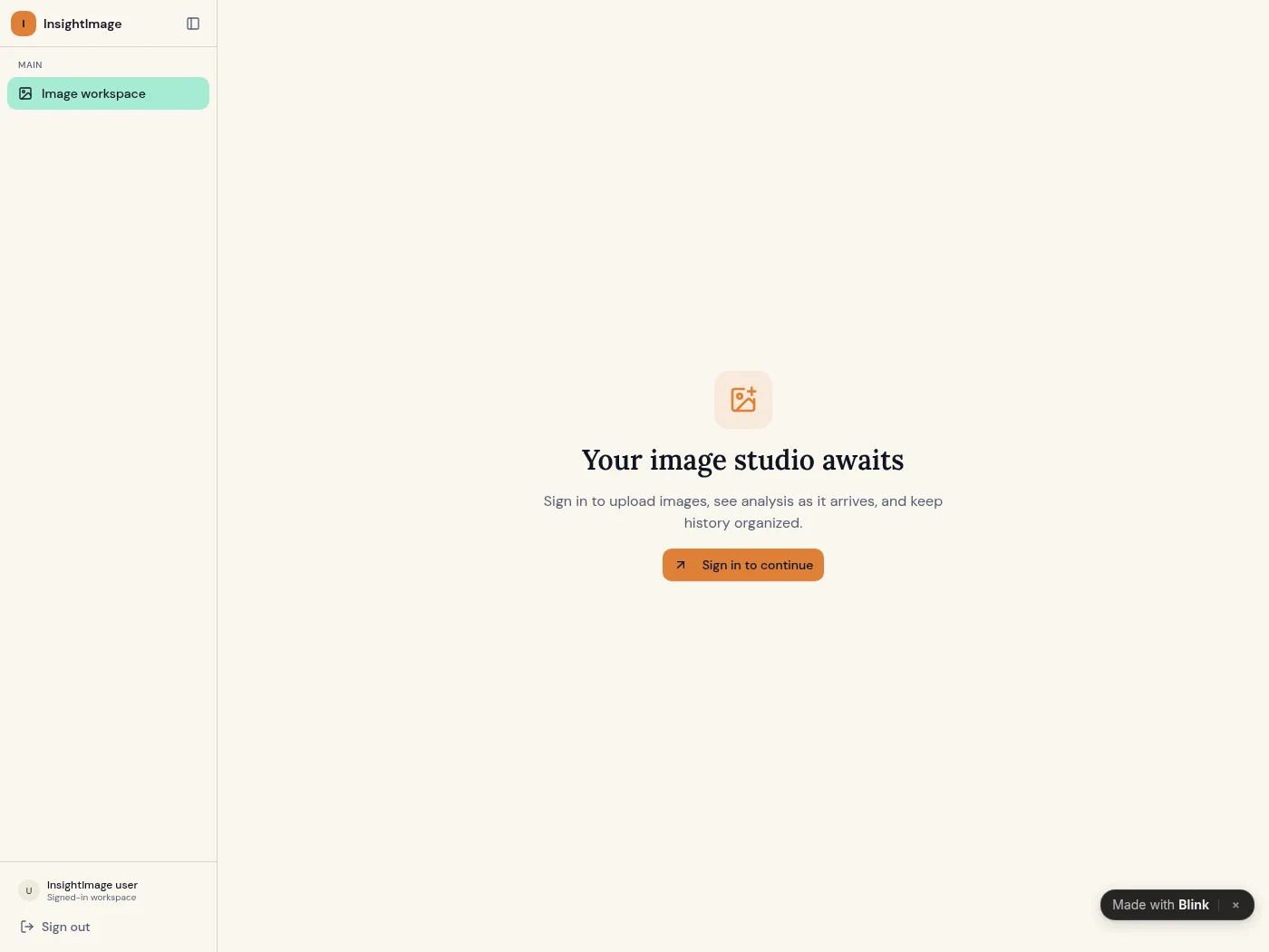 InsightImage Chat Dashboard
