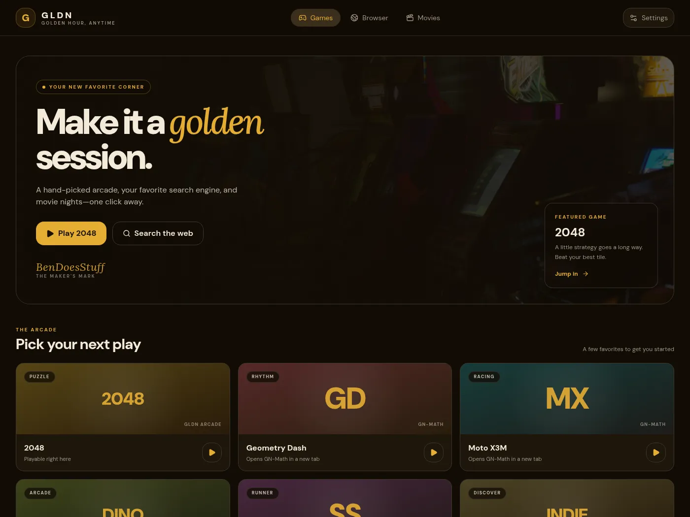 GLDN Game & Movie Hub